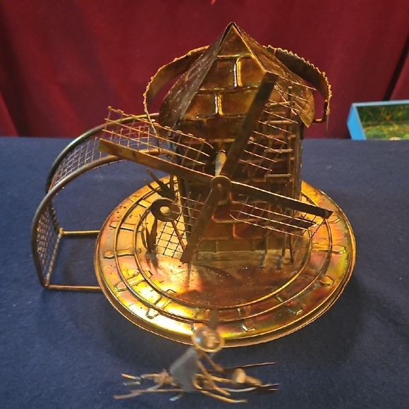 Other | Vintage Metal Handmade Windmill Music Box By Russ | Poshmark